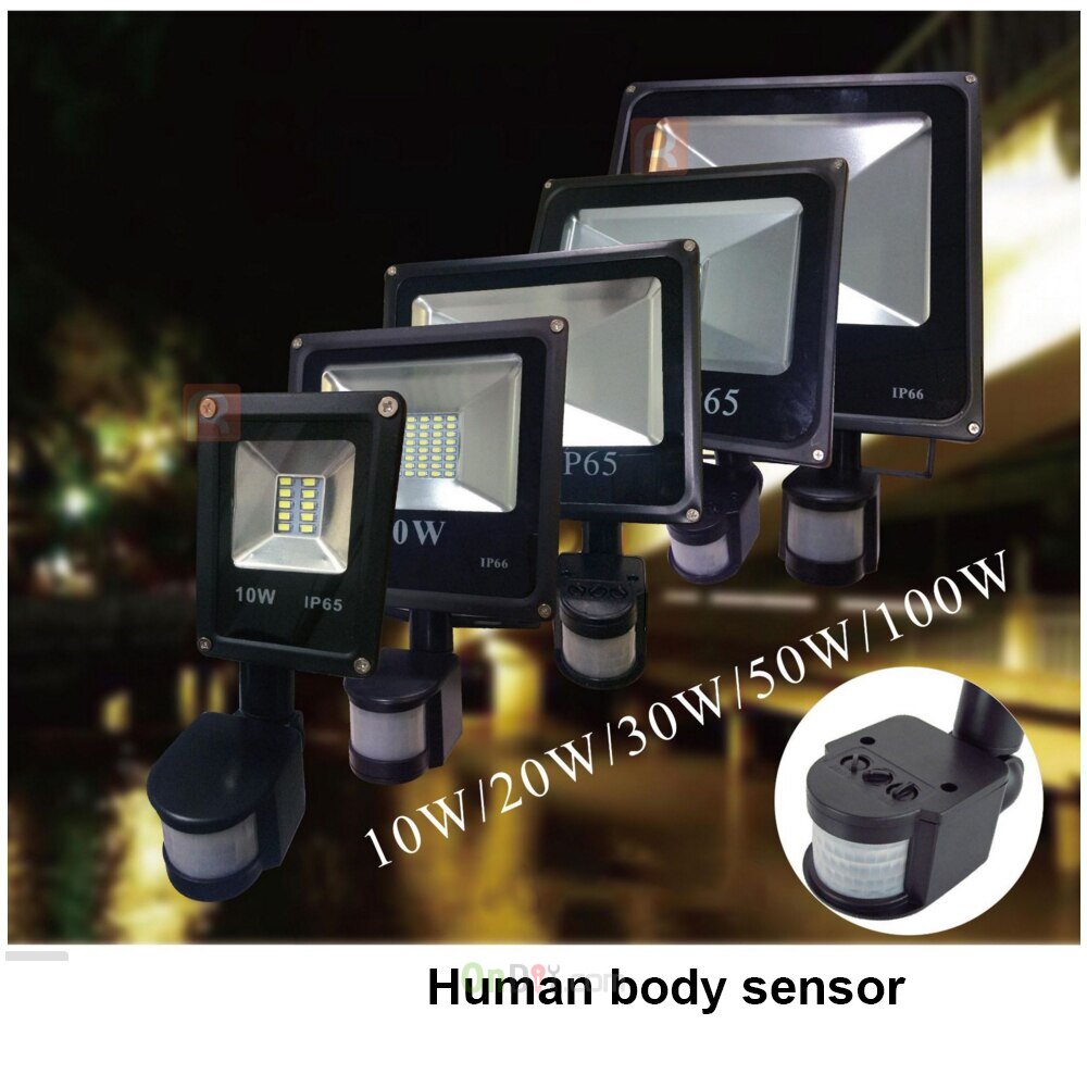 10/20/30/50/100W Infrared Induction LED Spotlight 220V COB Outdoor ...